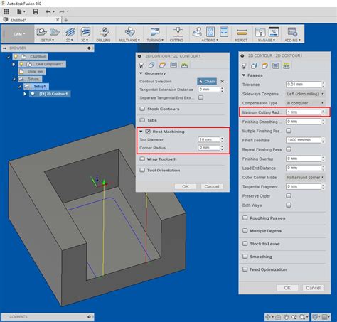 2d Contour Rest Corner Radius Wrong Area Detection Autodesk