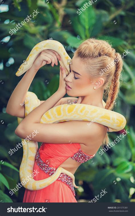 Sexy Woman Holding Python Stock Photo Shutterstock