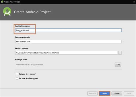 draggable panel in an android application