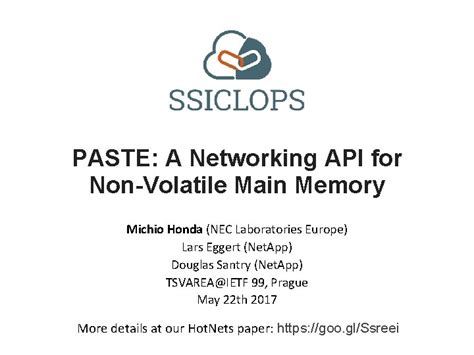 Paste A Networking Api For Nonvolatile Main Memory