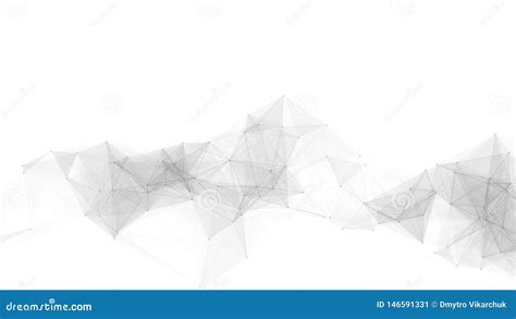 Abstract Background White Background Connecting Dots And Lines Plexus Effect Stock
