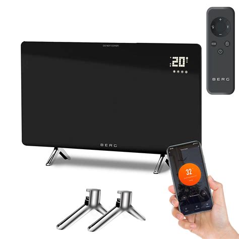 Berg 480w Far Infrared Electric Wi Firemote Control Smart Glass Panel Heater Ultraslim 12mm