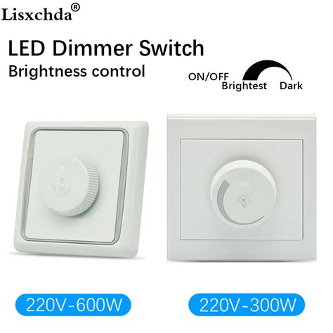 Led Dimmer 220V 300W 600W Adjustable Controller LED Dimmer Switch For Dimmable Light Bulb Lamp