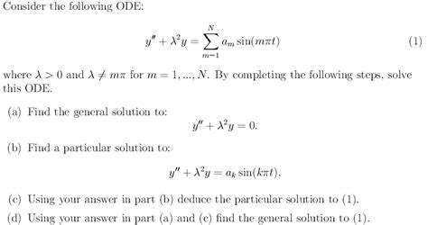 solved consider the following ode where 0 and lambda