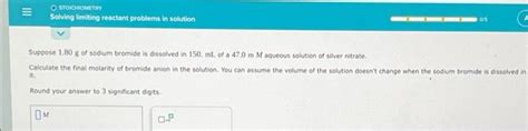 solved o stoichiometry solving limiting reactant problems in