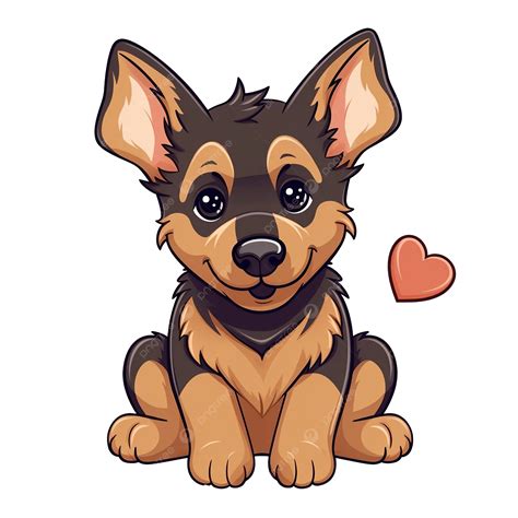 Cute German Shepherd Kawaii With A Heart German Shepherd German