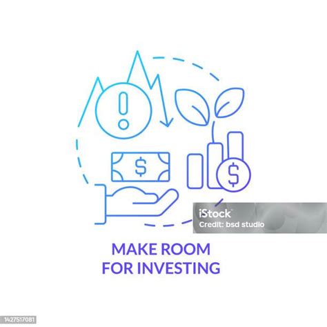 파란색 그라디언트 개념 아이콘 투자를위한 공간 만들기 인포그래픽에 대한 스톡 벡터 아트 및 기타 이미지 인포그래픽 저축