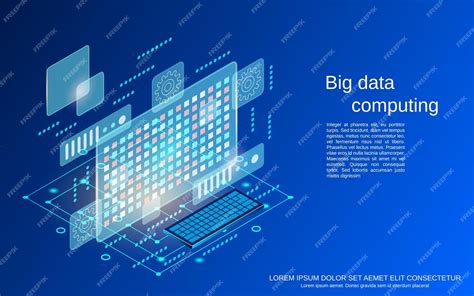Premium Vector Big Data Computing Information Analyzing Flat 3d