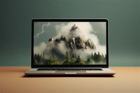 Premium Photo Photo Of Open Laptop Screen On Black Surface Generate Ai
