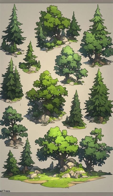 Several Tree To Draw In 2025 Environment Concept Art Game Concept Art Landscape Concept