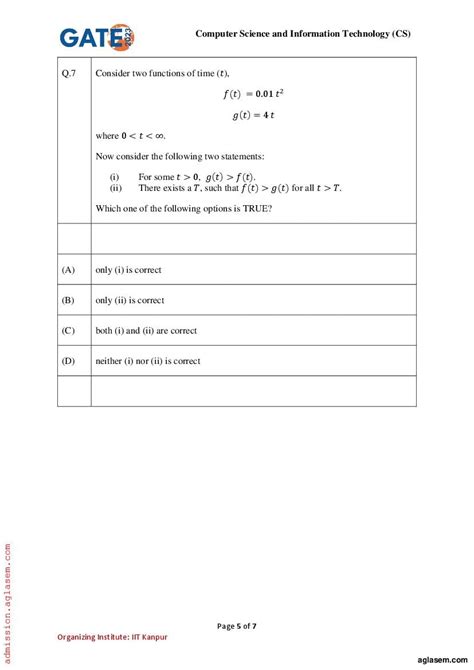 GATE 2023 Question Paper PDF With Solutions Download Here AglaSem Admission