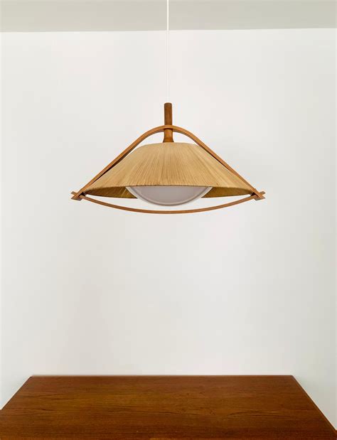 Raffia Bast And Walnut Pendant Lamp By Temde For Sale At 1stdibs