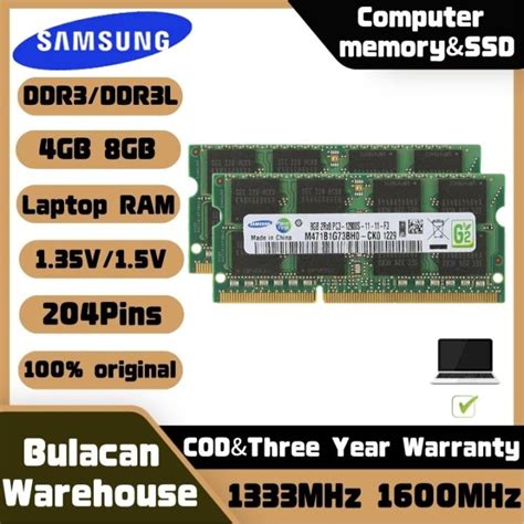 【3 Year Warranty】samsung Laptop Ram Ddr3ddr3l 8gb 4gb 1333mhz 1600mhz