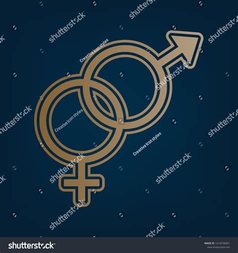 Sex Symbol Sign Vector Golden Icon Stock Vector Royalty Free Shutterstock