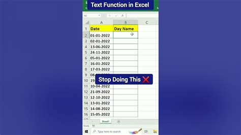 trick to extract day month year from date in excel shorts excel