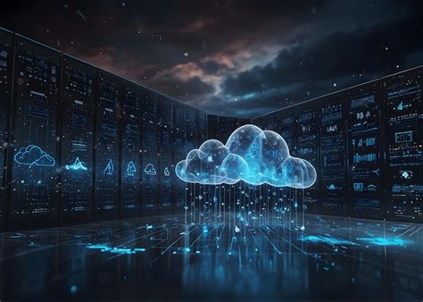 Premium Photo Cloud Computing Technology Concept Futuristic Illustration