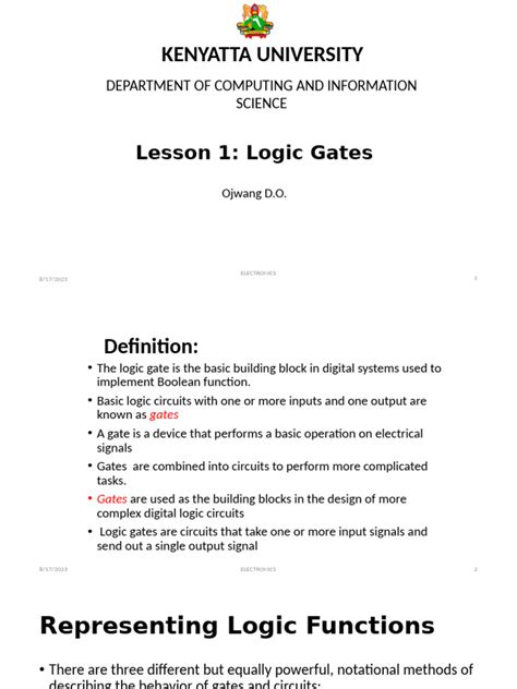 lesson 1 logic gates 1 pdf logic gate boolean algebra