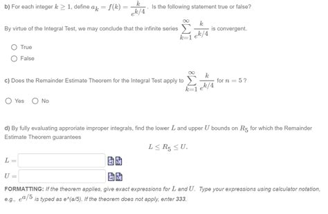 Solved B For Each Integer K≥1 Define Akfkek4k Is The
