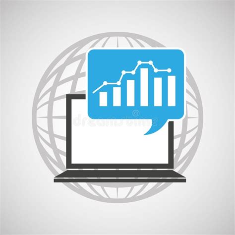 Globe Computer Statistics Graphic Communication Stock Vector Illustration Of Background Space