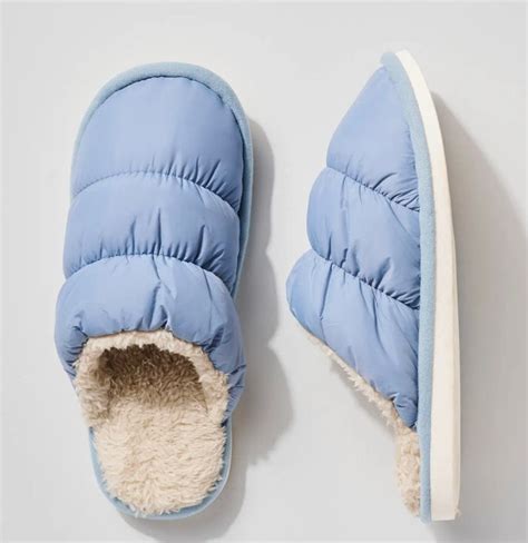 Puffy Faux Fur Lined Slippers ~ Blue Etsy