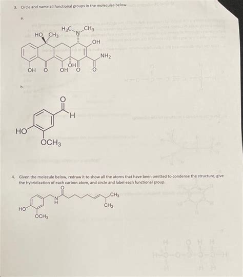 Solved 3 Circle And Name All Functional Groups In The