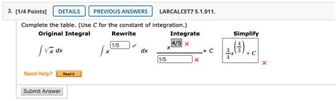 Solved Points DETAILS PREVIOUS ANSWERS LARCALCET Chegg Com