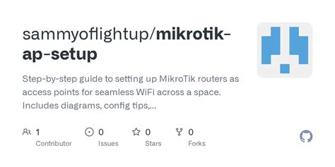 Github Sammyoflightupmikrotik Ap Setup Step By Step Guide To Setting Up Mikrotik Routers As