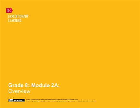 Grade 8 Module 2a Overview
