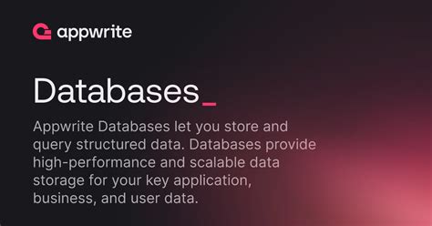 Databases Overview Appwrite