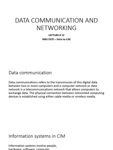 Lecture 12 Data Communication And Networking Download Free Pdf