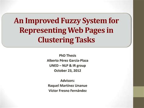 an improved fuzzy system for representing web pages in clustering tasks