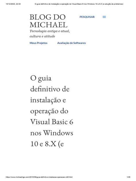 O Guia Definitivo De Instalação E Operação Do Visual Basic 6 Nos