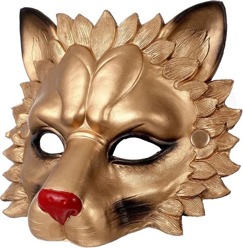 Sosoport 1pc Golden Lion Mask For Halloween Cosplay Dance