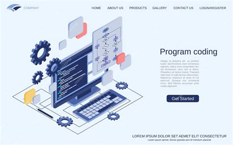Premium Vector Program Coding Application Development Software Construction Flat 3d Isometric