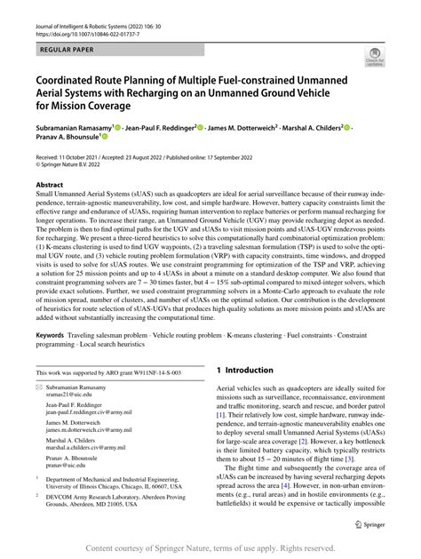 Coordinated Route Planning Of Multiple Fuel Constrained Unmanned Aerial Systems With Recharging