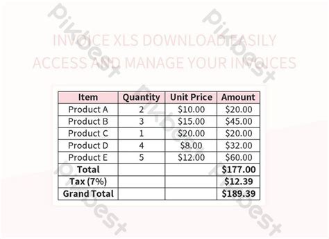 invoice xls download easily access and manage your invoices excel