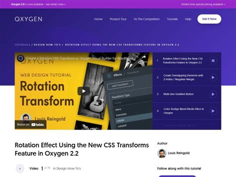 How To Create Rotation Effect Using Transforms Feature In Oxygen Oxy