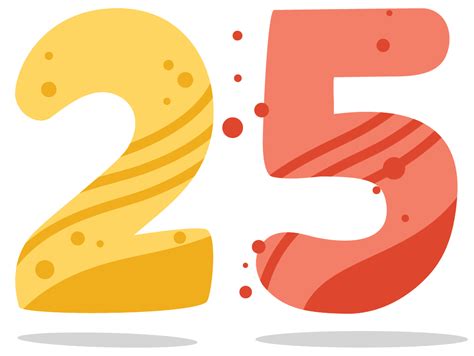 25 Number Modern Visual Concept Creative Png