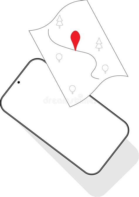 a smartphone with a blank screen and a location map the concept of a