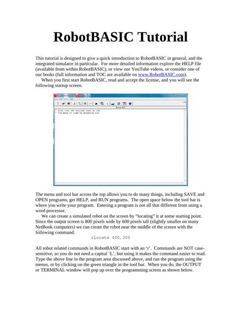 PDF RobotBASIC Tutorial DOKUMEN TIPS