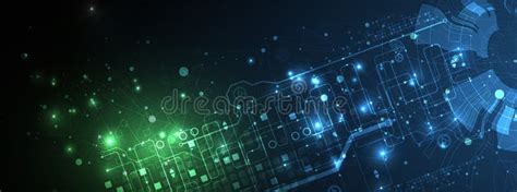 Abstract Glowing Technology Background Communication Concept Template For Science Presentation