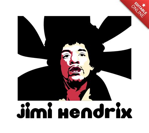 Jimi Hendrix Illustration Poster Design Template Free Design Template