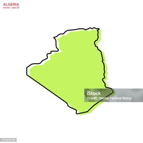 윤곽 벡터 일러스트 디자인 템플릿알제리의 녹색지도 편집 가능한 스트로크 개념에 대한 스톡 벡터 아트 및 기타 이미지 개념 관광객 교육 Istock