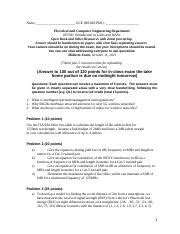 Exam Midterm Docx Name ECE BS MS PhD Electrical And Computer Engineering