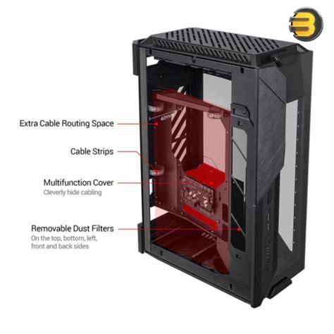 Asus Rog Z Mini Itx Dtx Mid Tower Pc Gaming Case With Patented Tilt Design Compatible
