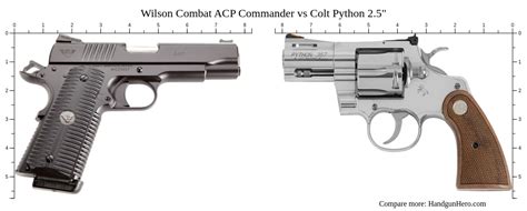 Wilson Combat ACP Commander Vs Colt Python 2 5 Size Comparison Handgun Hero