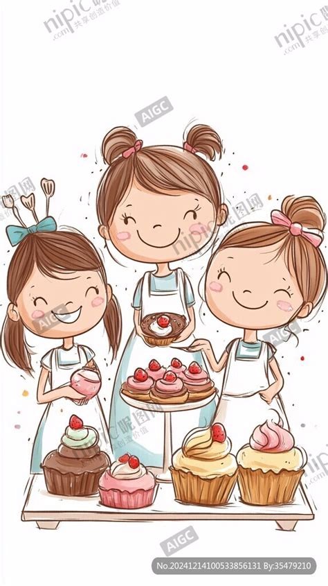 Ai创作图做蛋糕女生插画设计 蛋糕店卡通形象 吃糕点插画 儿童蛋糕插画 蛋糕插画卡通插画 做糕点人物插画 蛋糕专卖店卡通形象 卡通做蛋糕 烘焙师女生手绘 手绘卡通甜品蛋糕房 甜品女生插画素材