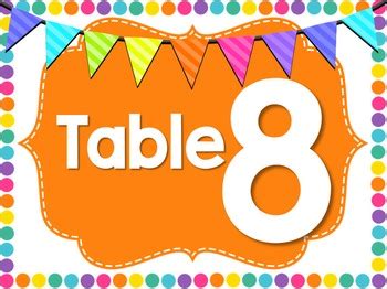Classroom Table Numbers By Cara S Creative Playground TPT