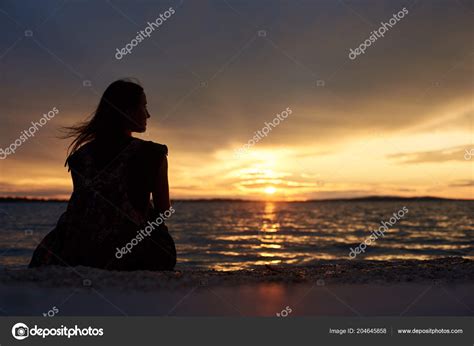 Alone At Seashore Sunset