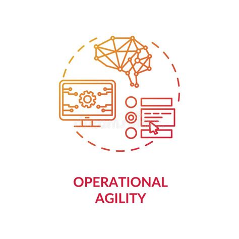 Operational Agility Red Gradient Concept Icon Stock Vector